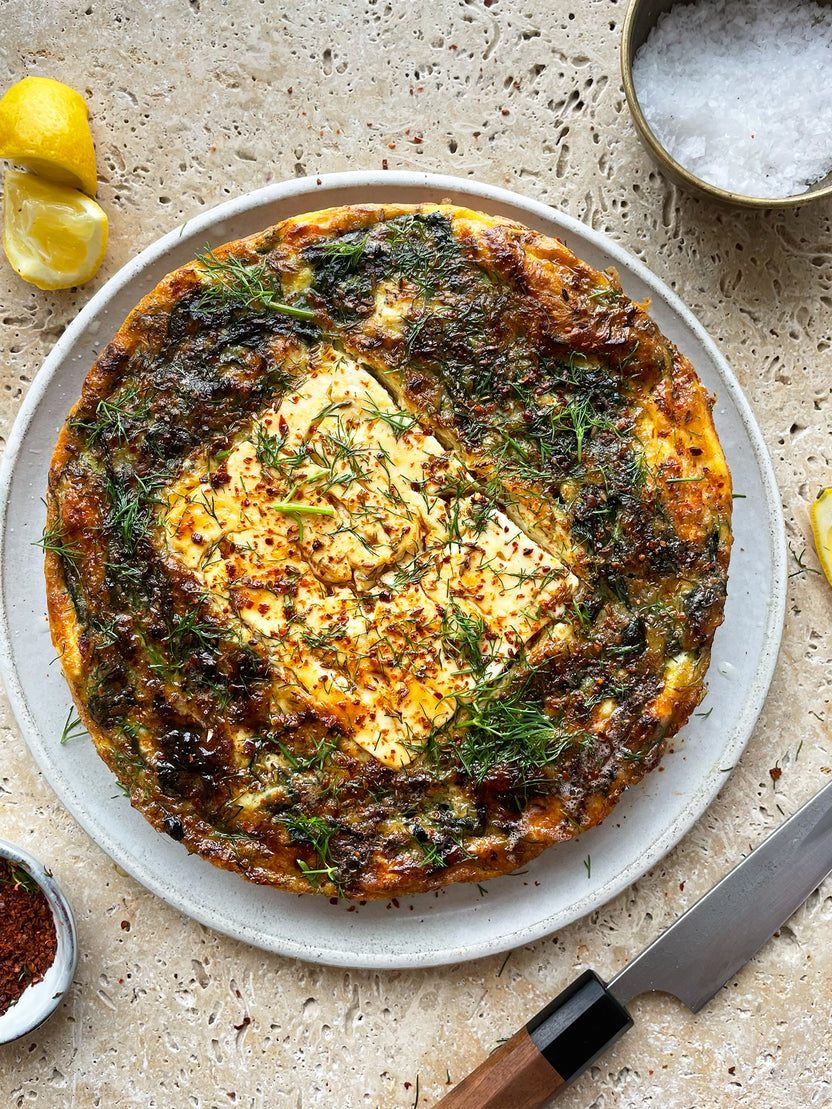 Baked feta and dill frittata | Ottolenghi Recipes
