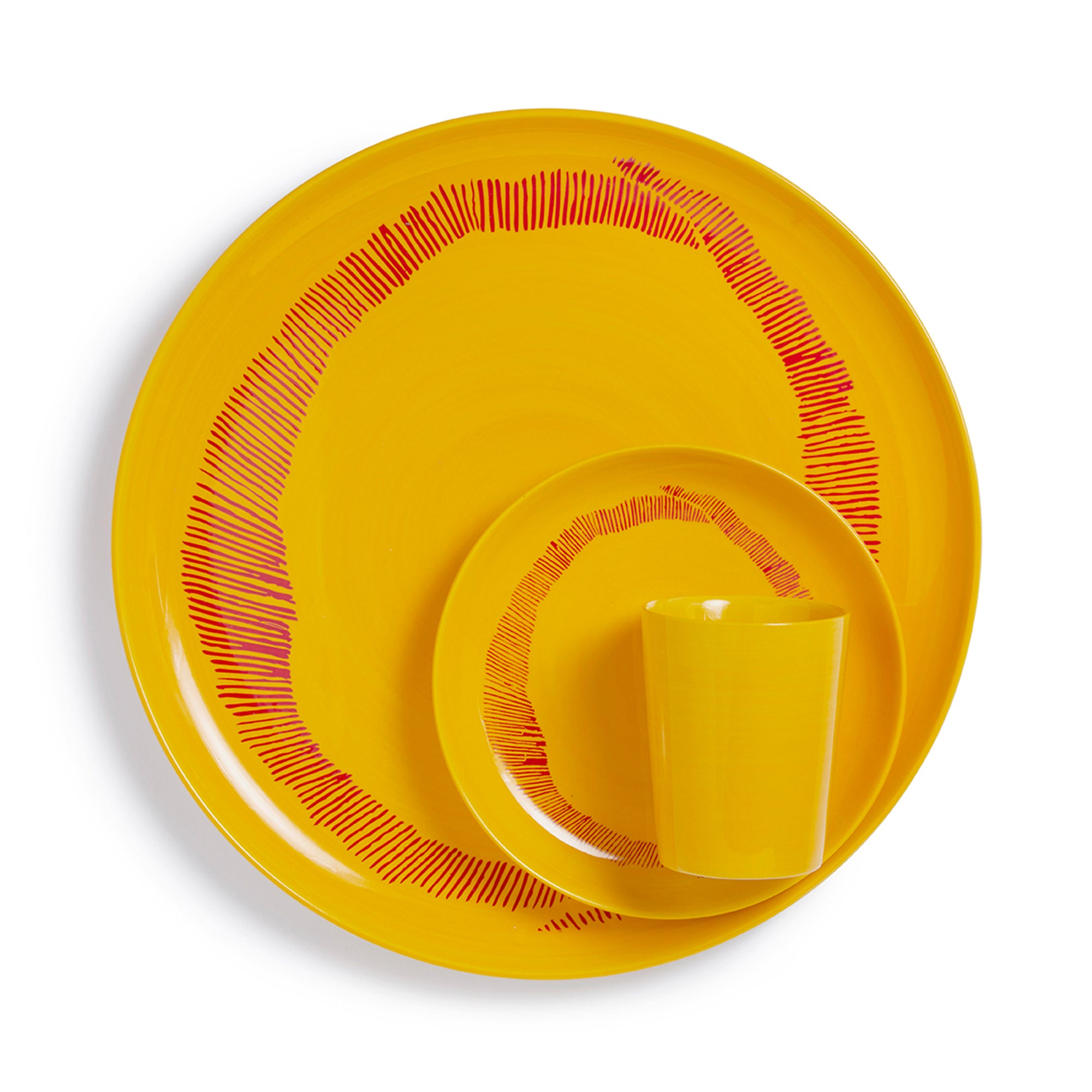 Yellow and Red Stripe Collection - 9 Piece Set | Ottolenghi