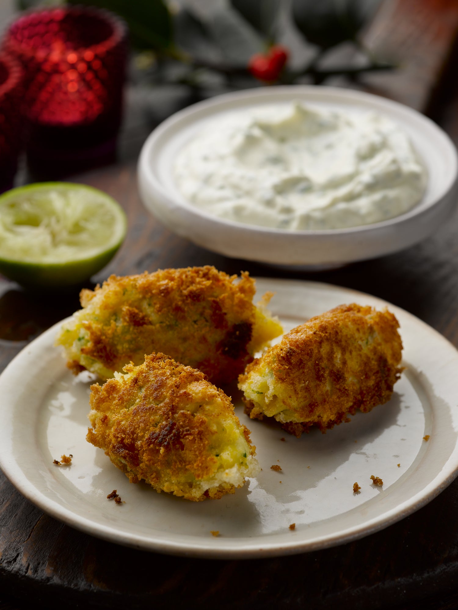 Smoked haddock brandade cakes & lime yogurt recipe | Ottolenghi Recipe